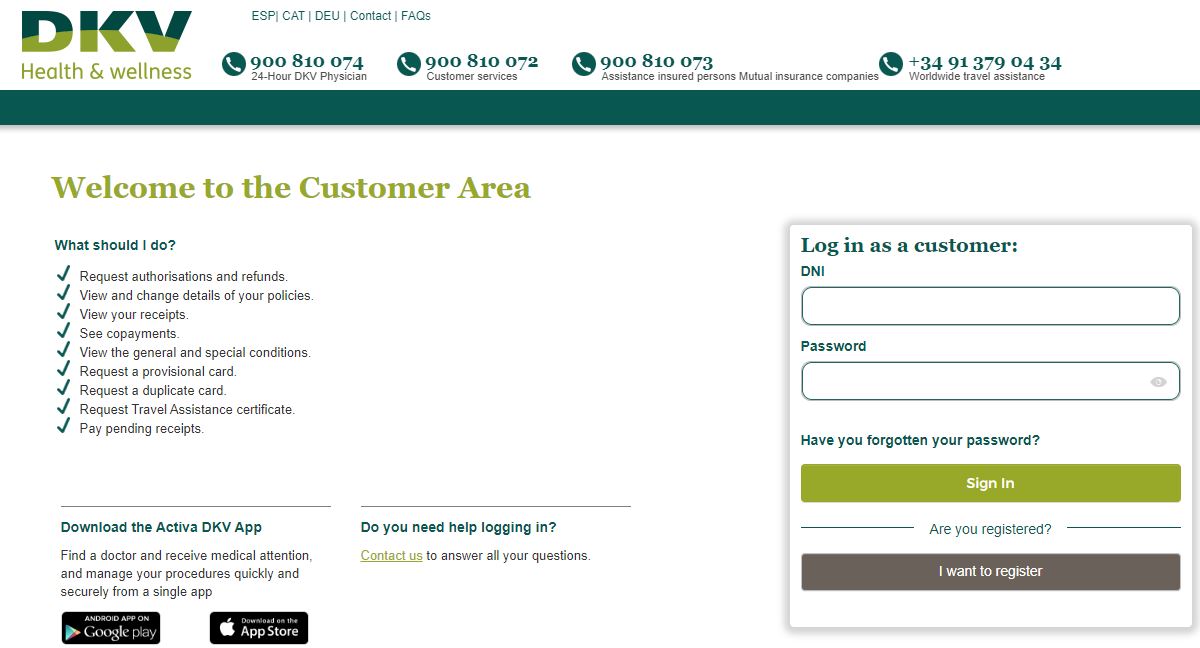 DKV Customer Area - My Insurance Spain